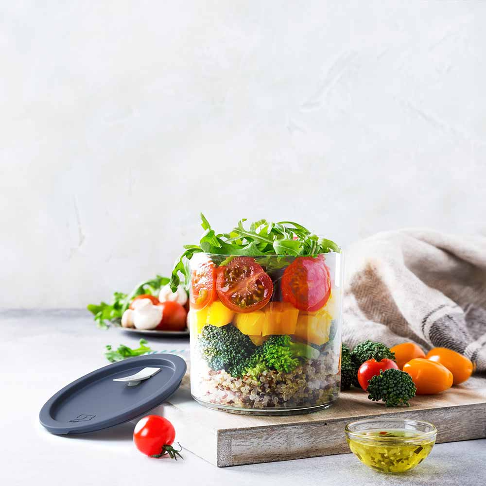 Pojemnik słoik na sałatki i lunch MB Jar 1 l Monbento - dark denim ...